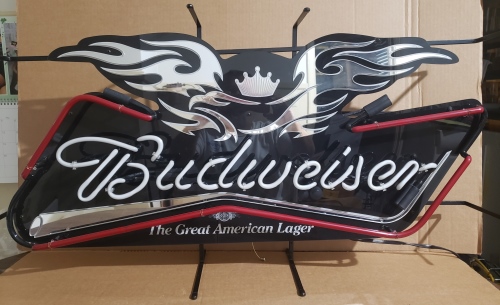 Budweiser Beer Flaming Eagle Neon Sign