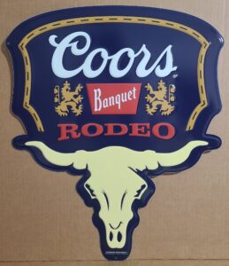 Coors Banquet Beer Rodeo Tin Sign